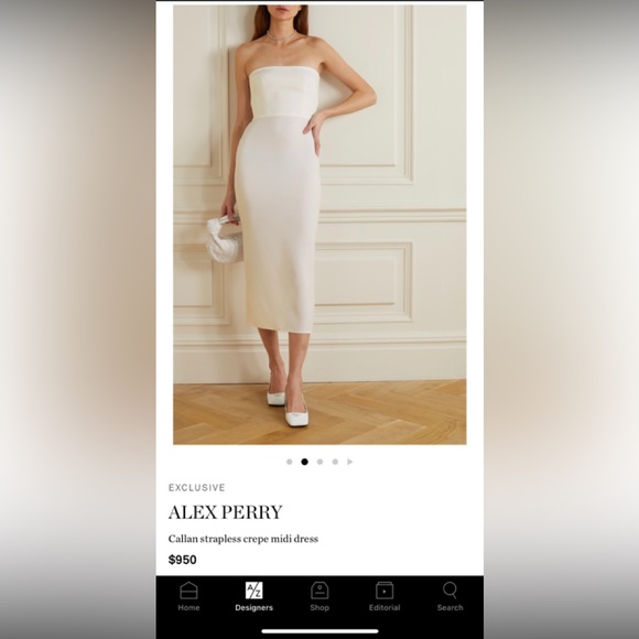 Alex Perry | Dresses | Alex Perry Callan Strapless Crepe Midi Dress ...